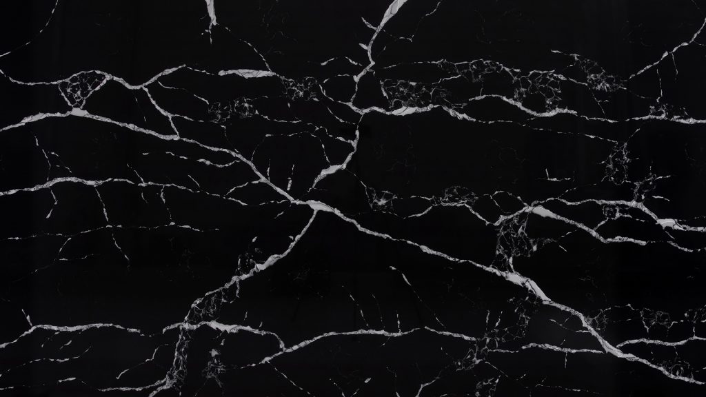 Nero Marquina Quartz Marble Like Slab | Stratus Surfaces