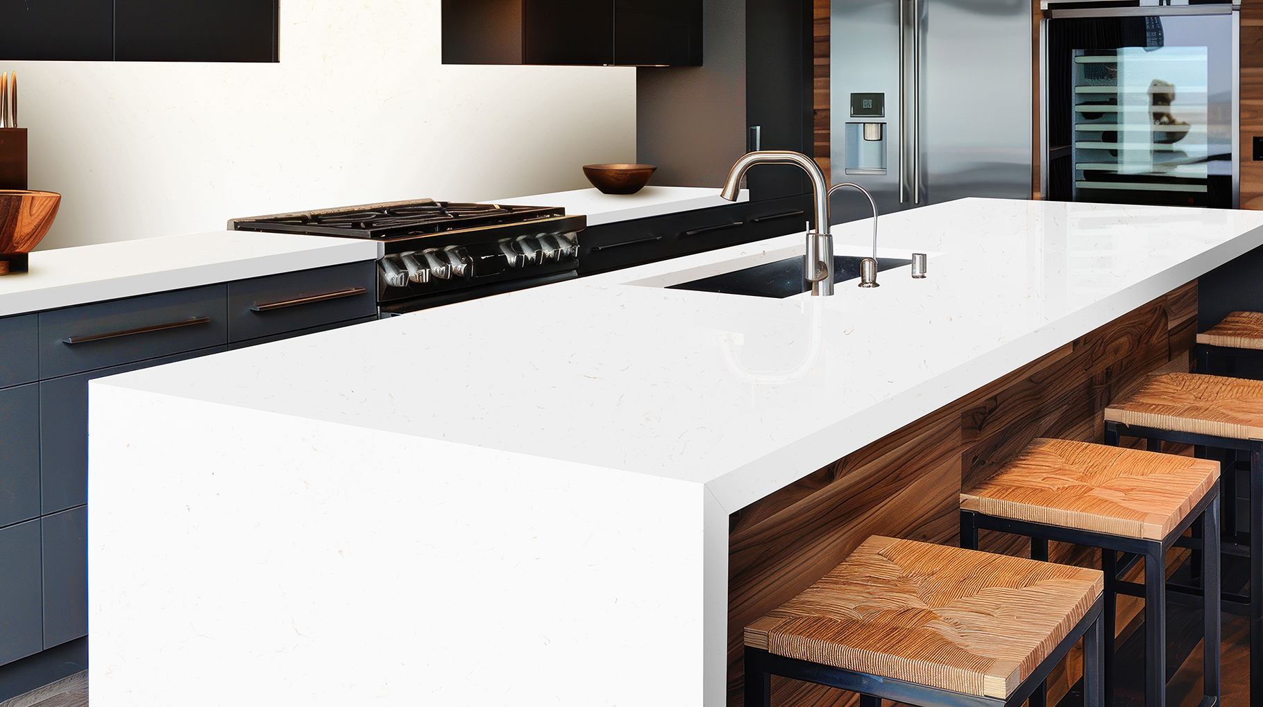 Gold Carrara Stratus Quartz | Stratus Surfaces