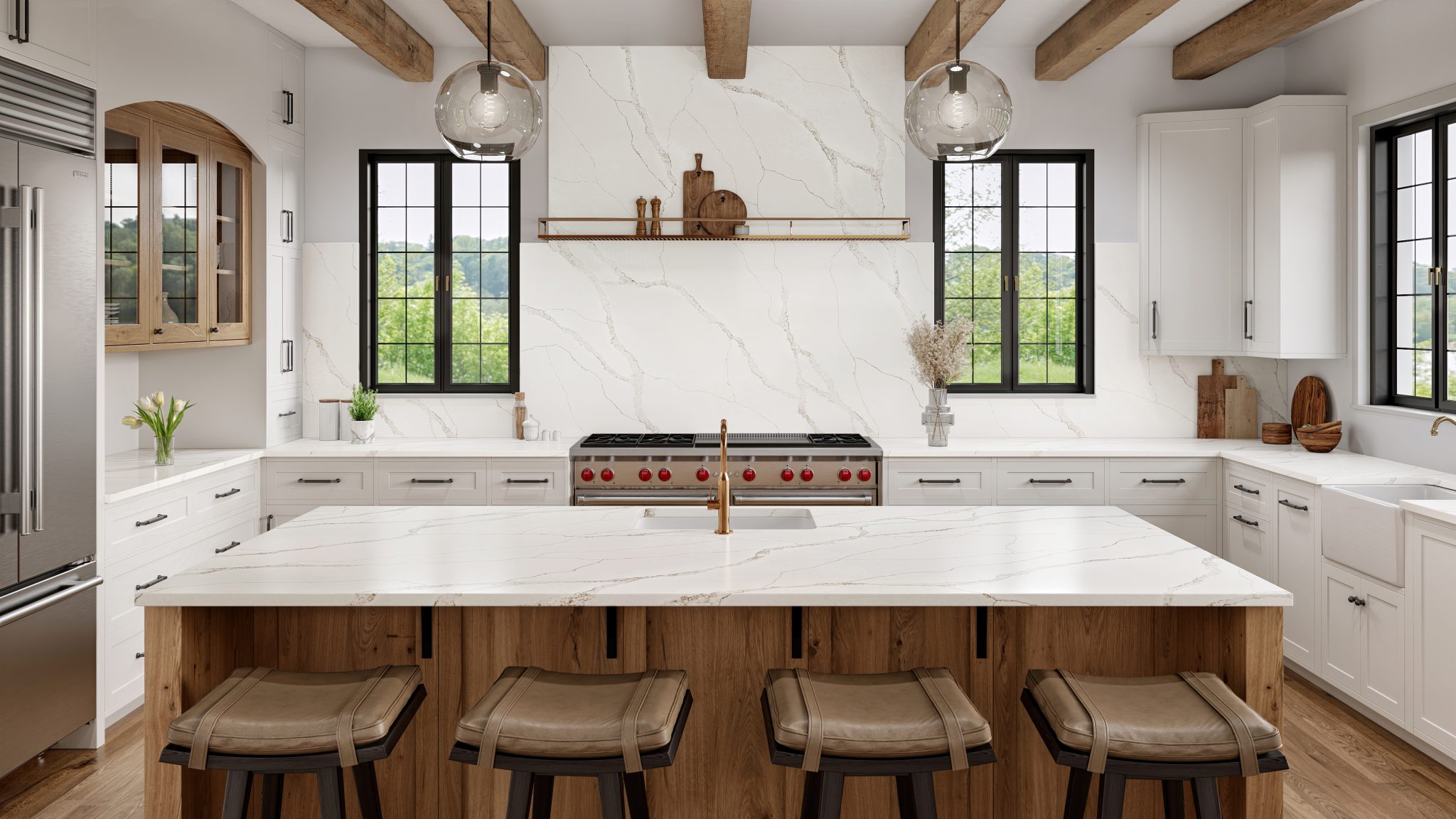 Calacatta Lumiere™ StratusQuartz | Stratus Surfaces